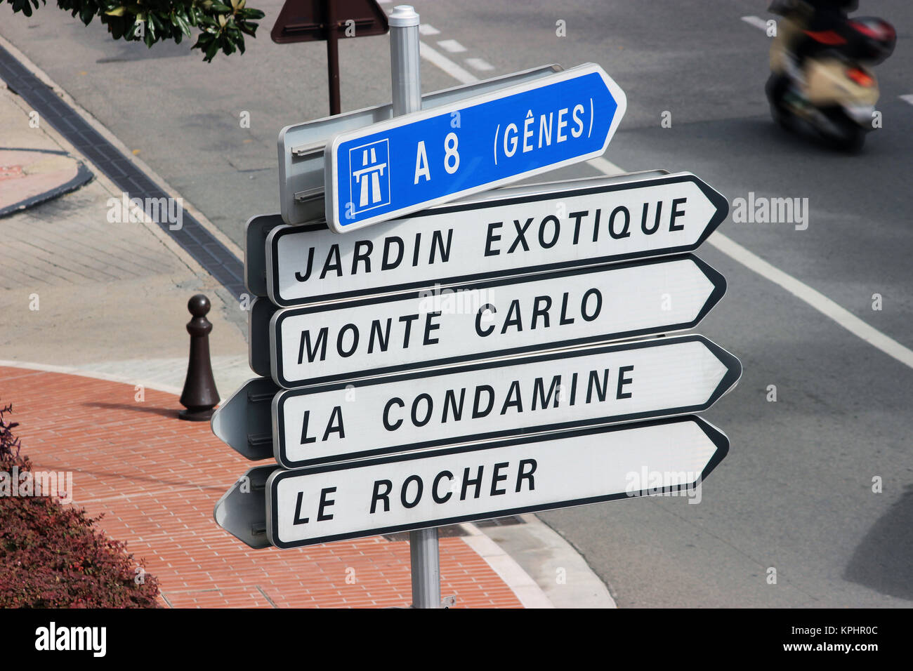 Road Signs in Monaco Stock Photo - Alamy
