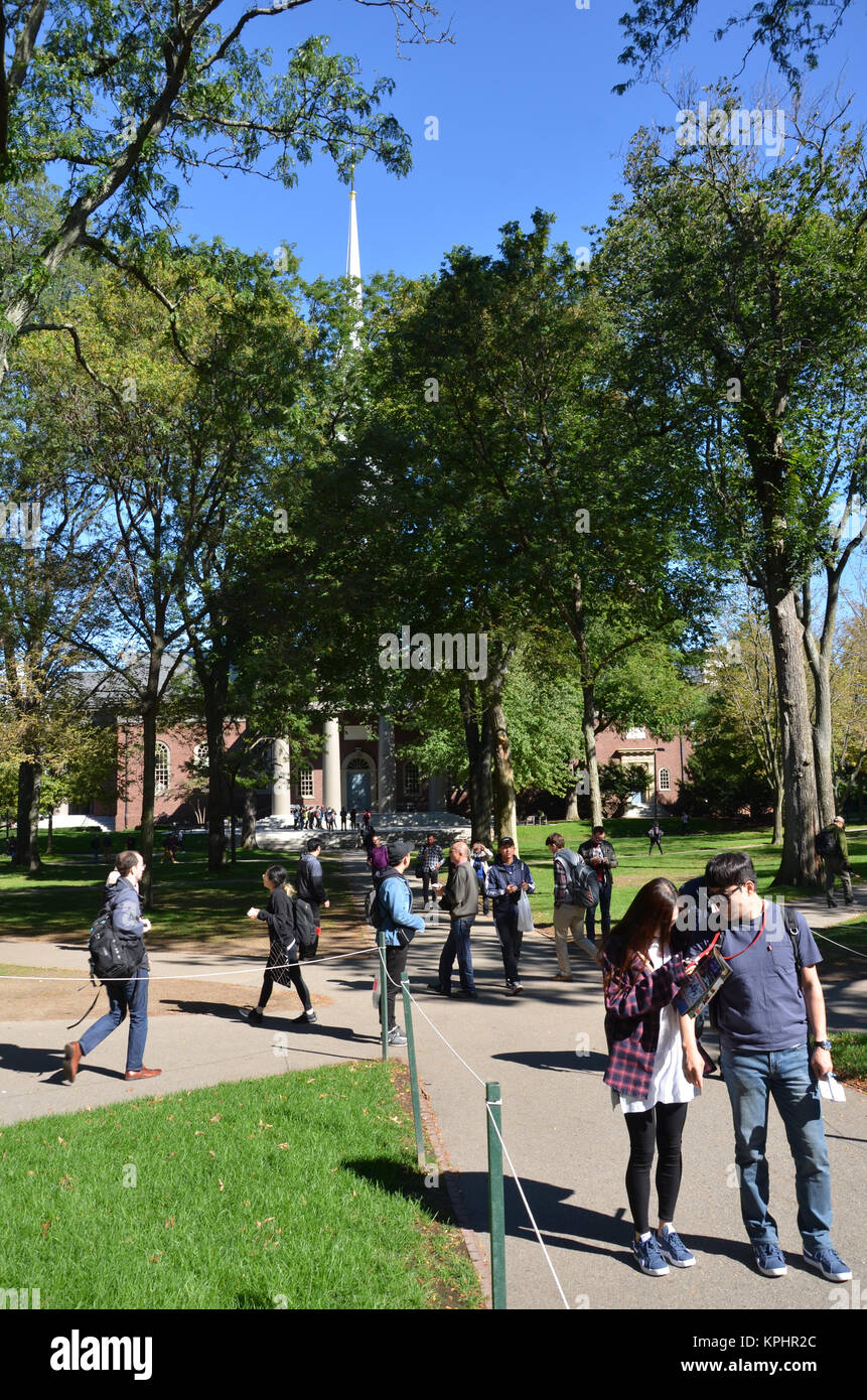 Harvard university campus students student library college cambridge hi ...