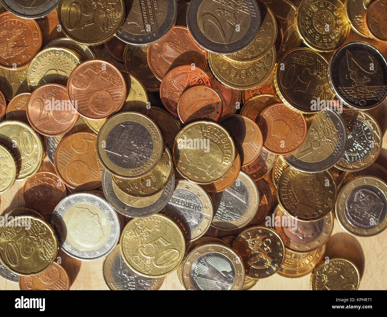 Euro coins currency of the European Union Stock Photo - Alamy