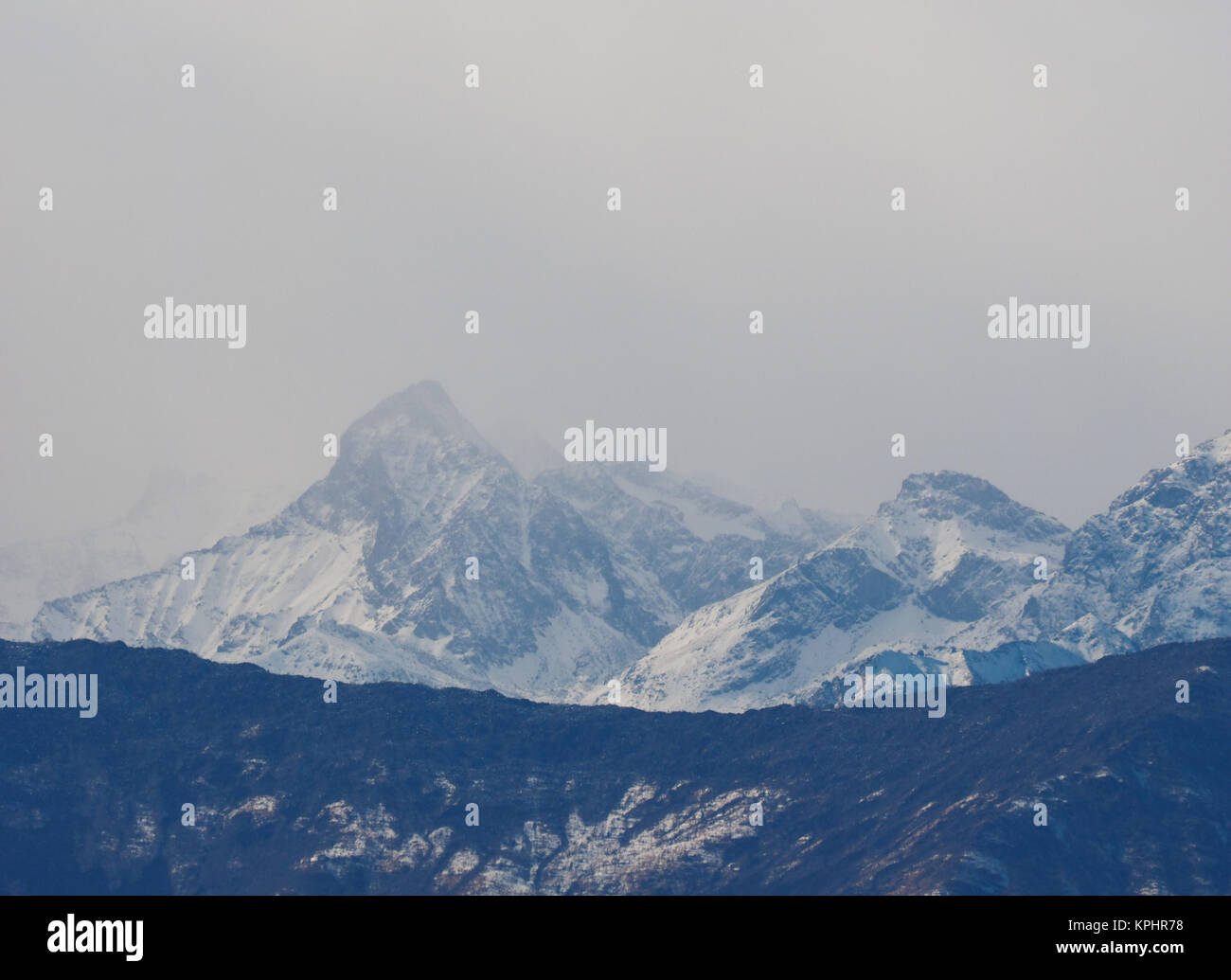 View of Italian Alps skyline in Aosta Valley, Italy Stock Photo - Alamy