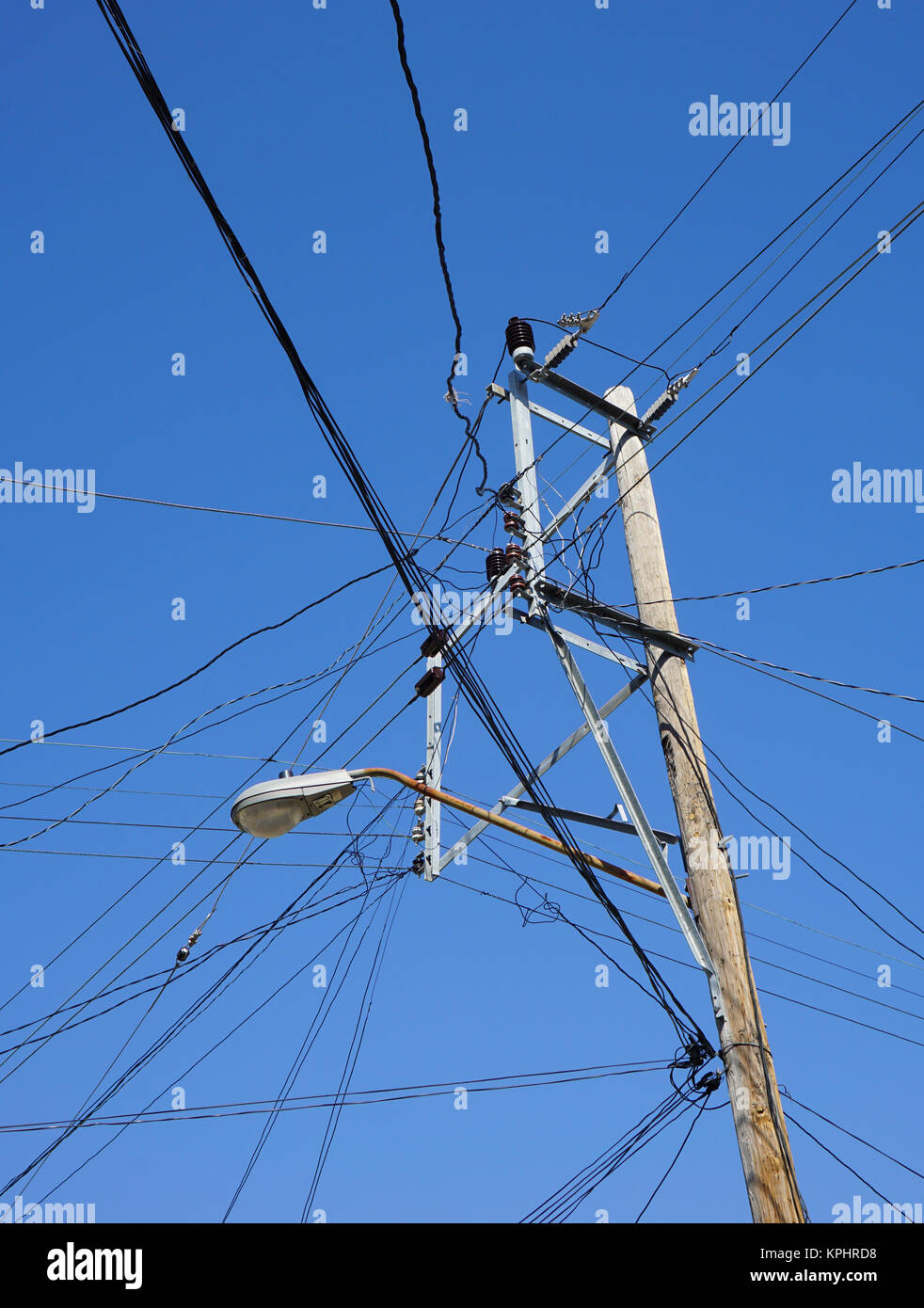 Power poles many wires hi-res stock photography and images - Alamy