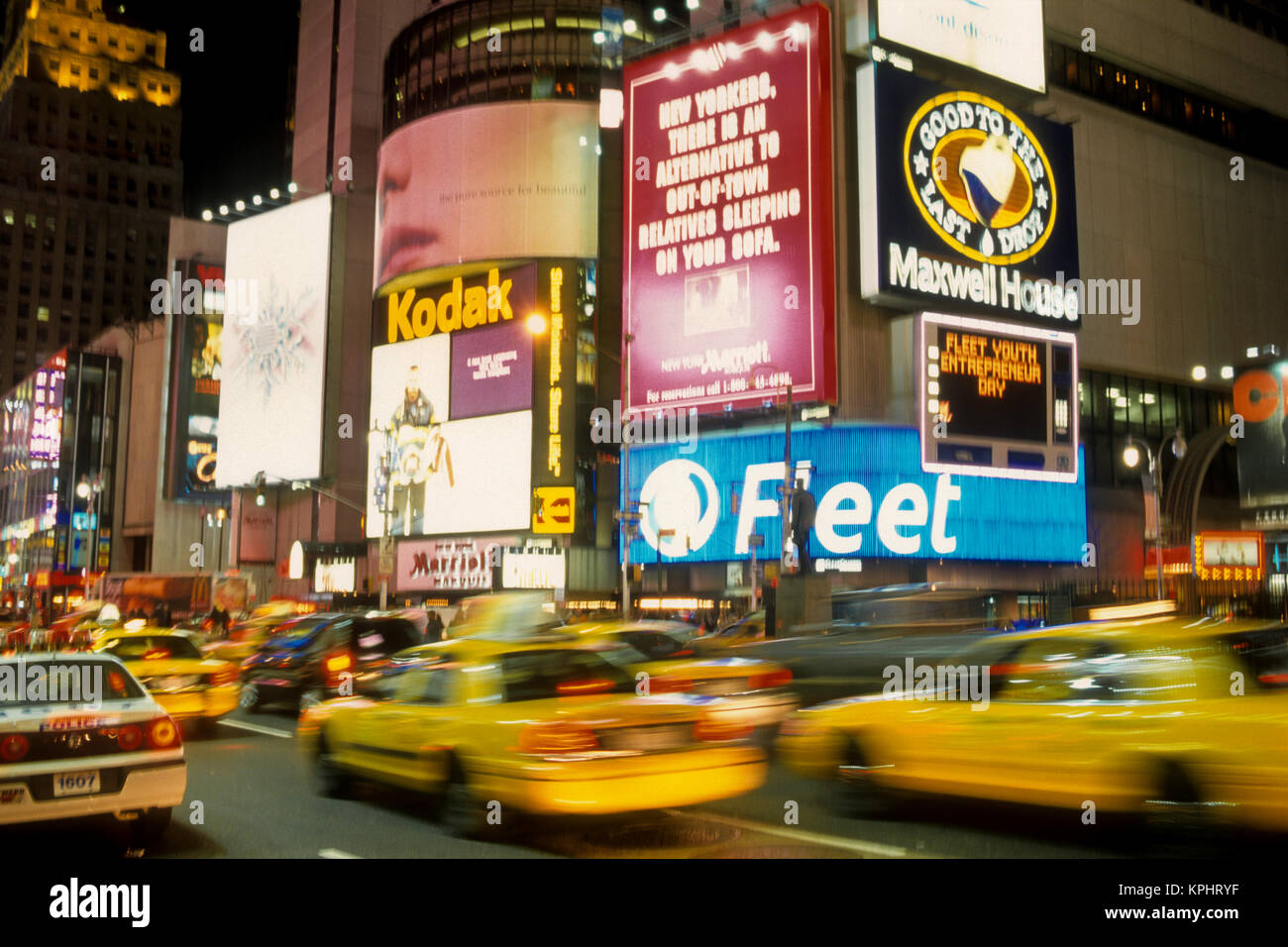 New York City, Manhattan, New York, Times Square. Colorful lights and ...