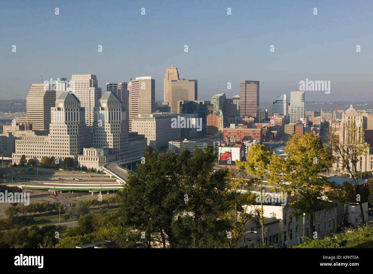 USA, Ohio, Cincinnati: Downtown View from Mt. Adams Neighborhood ...