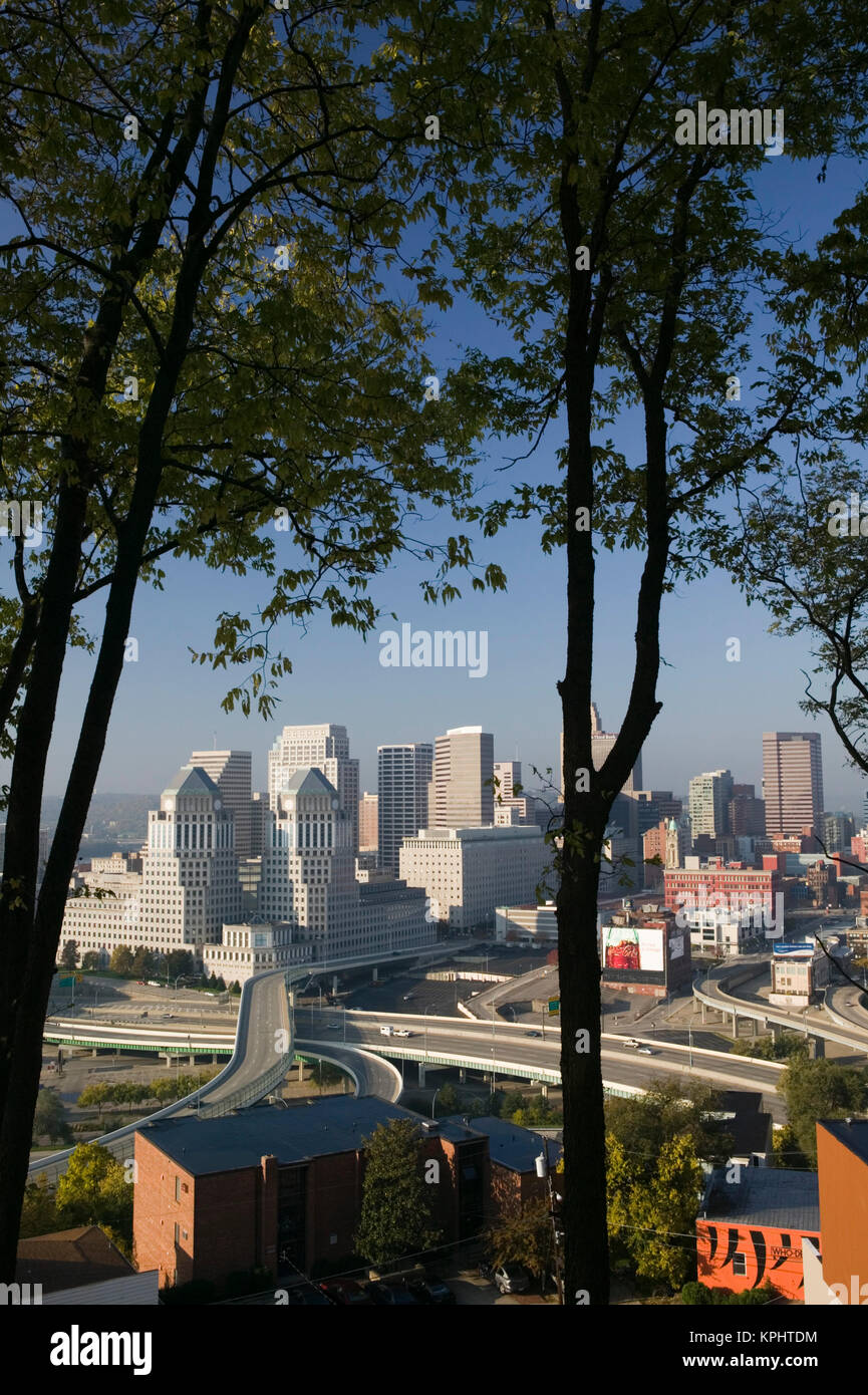 USA, Ohio, Cincinnati: Downtown View from Mt. Adams Neighborhood ...