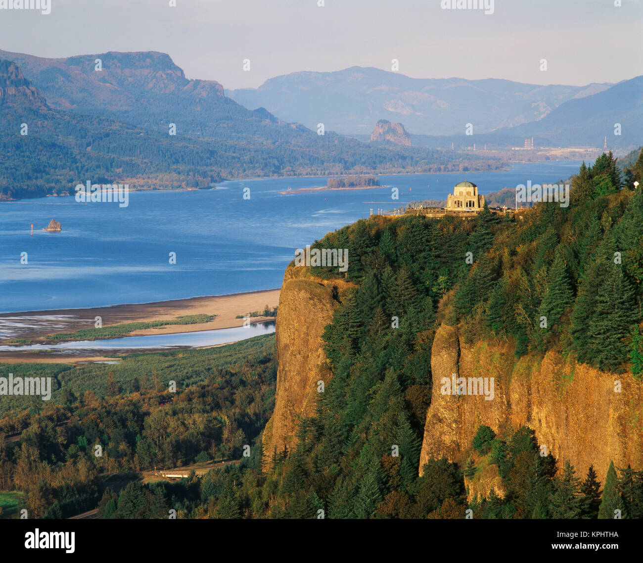 USA, Oregon, Columbia River Gorge, View of Crown Point (Large format ...