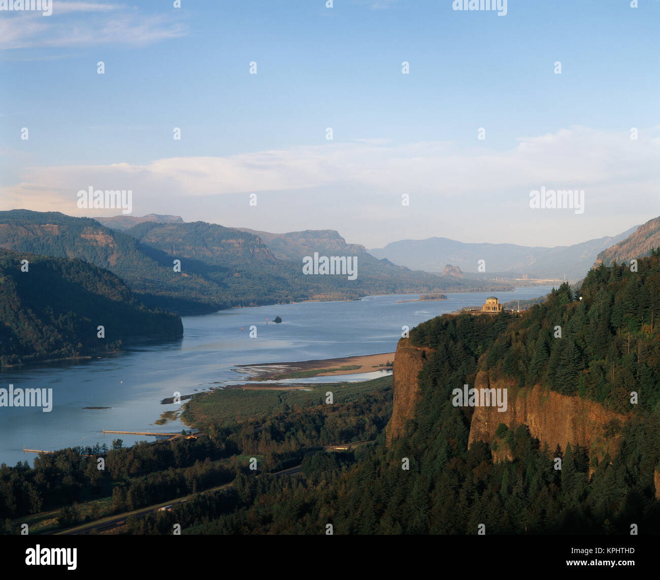 USA, Oregon, Columbia River Gorge, View of Crown Point (Large format ...