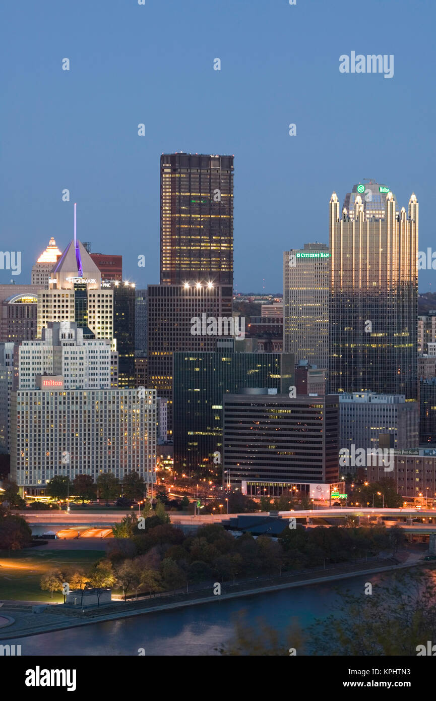 USA, Pennsylvania, Pittsburgh: Golden Triangle Downtown Area from Mt ...