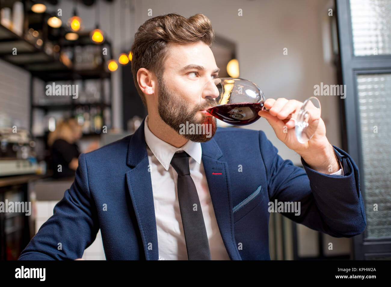 Portrait bearded man restaurant hi-res stock photography and images - Alamy