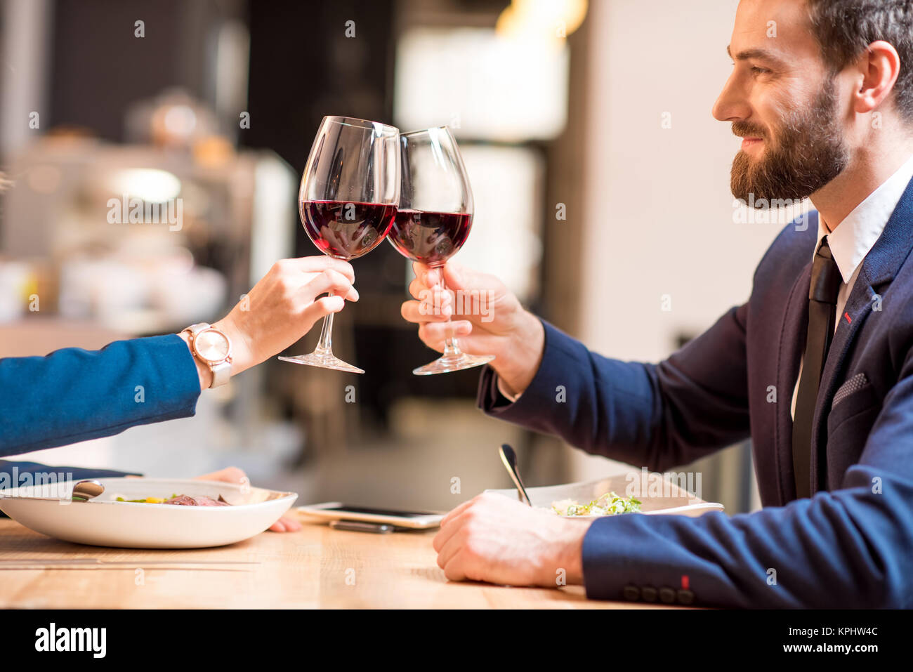 Business dinner at the restaurant Stock Photo - Alamy