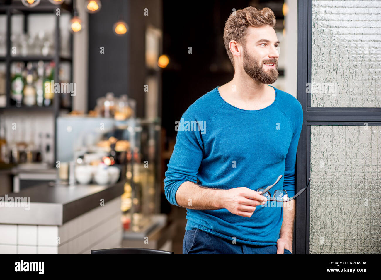 Man portrait at the cafe Stock Photo - Alamy
