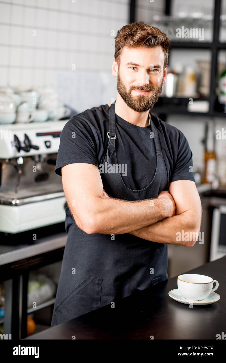 Barista portrait in the cafe Stock Photo - Alamy