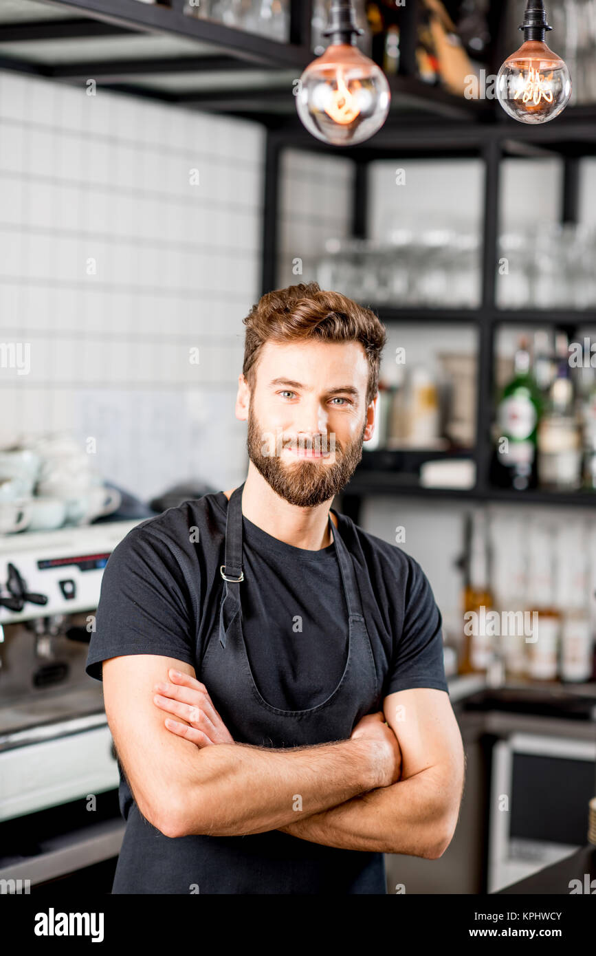 Barista portrait in the cafe Stock Photo - Alamy