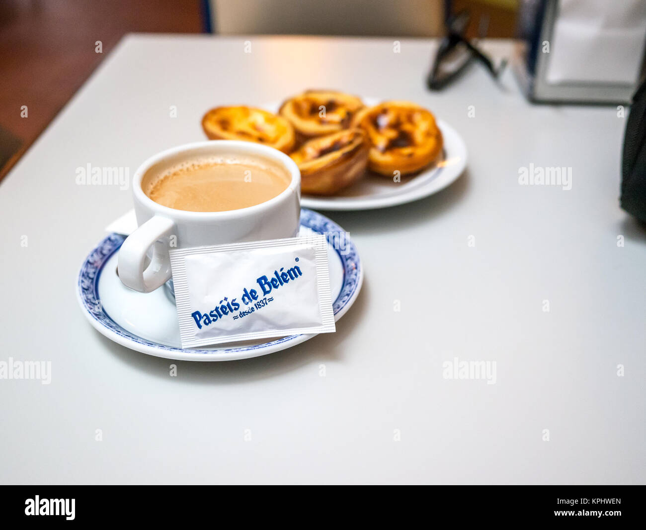 Belem, Portugal - April 28, 2014: Sugar of Pasteis de Belem (Pastries ...