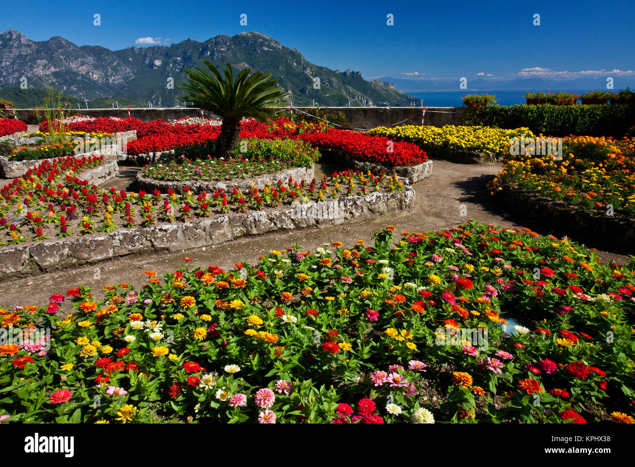 Europe, Italy, Amalfi Coastline, Ravello, View of the Villa Rufolo in ...