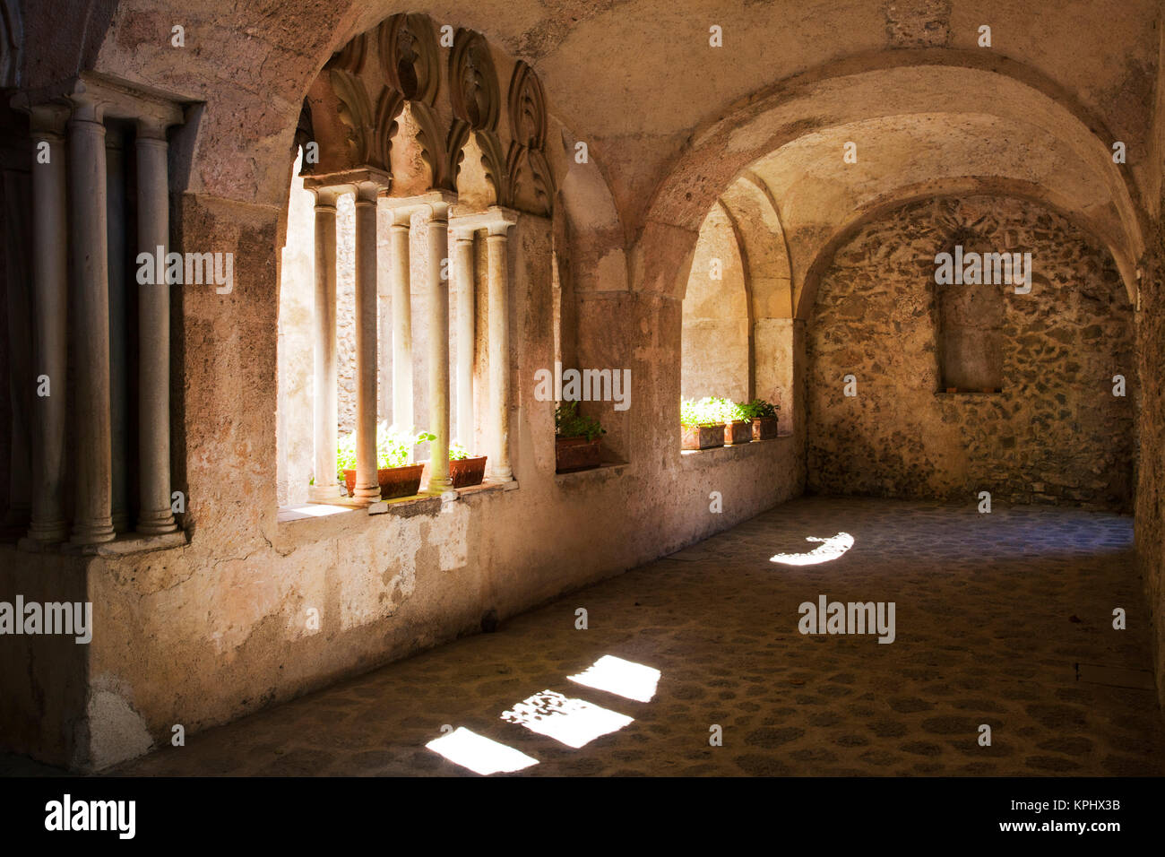 Europe, Italy, Amalfi Coastline, Ravello, Arches and Hallway of Villa ...