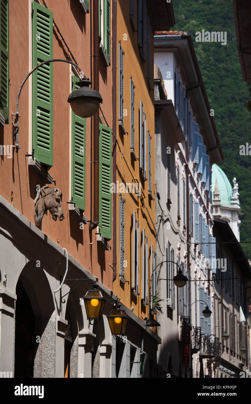 Italy, Como Province, Como. Old town buildings Stock Photo - Alamy