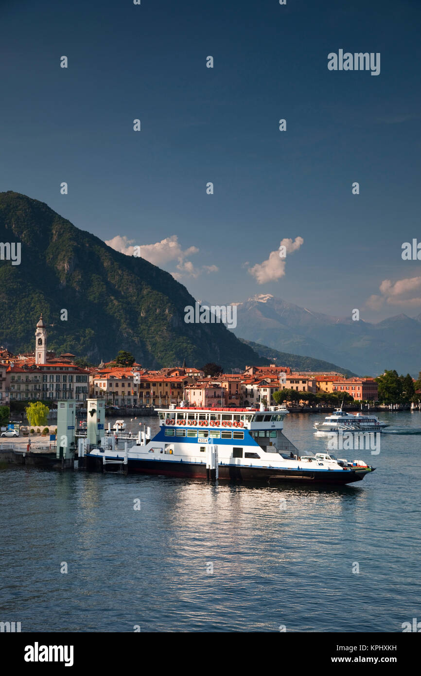 Italy, Como Province, Menaggio. Town view from lake ferry port Stock ...