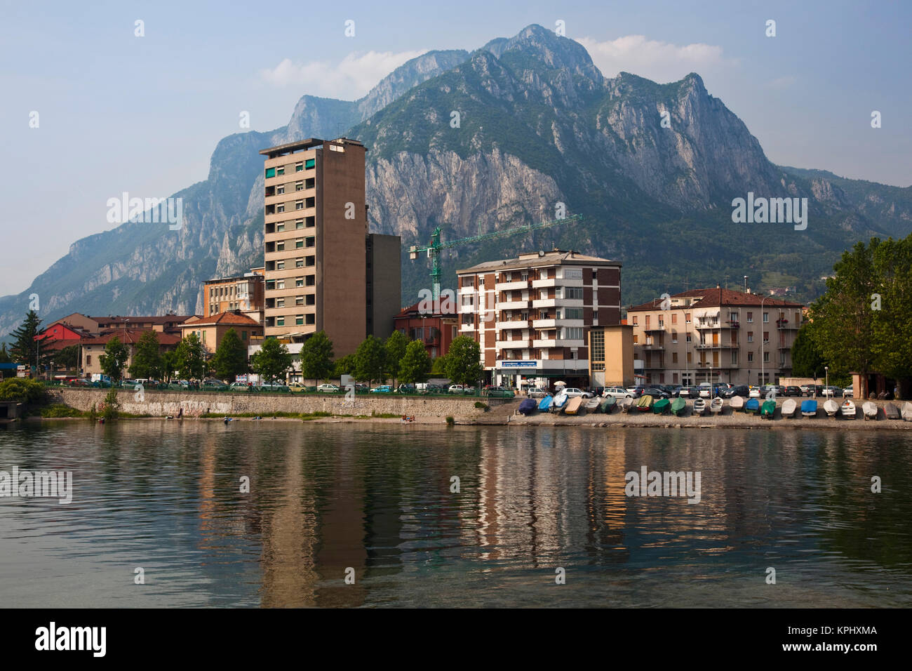 Italy, Lecco Province, Lecco. New town view Stock Photo - Alamy
