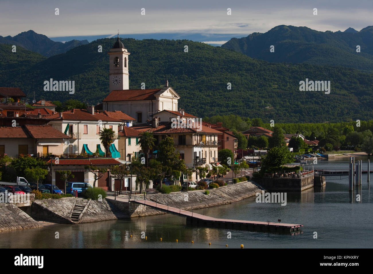Italy, Novara Province, Lesa. Town view Stock Photo - Alamy