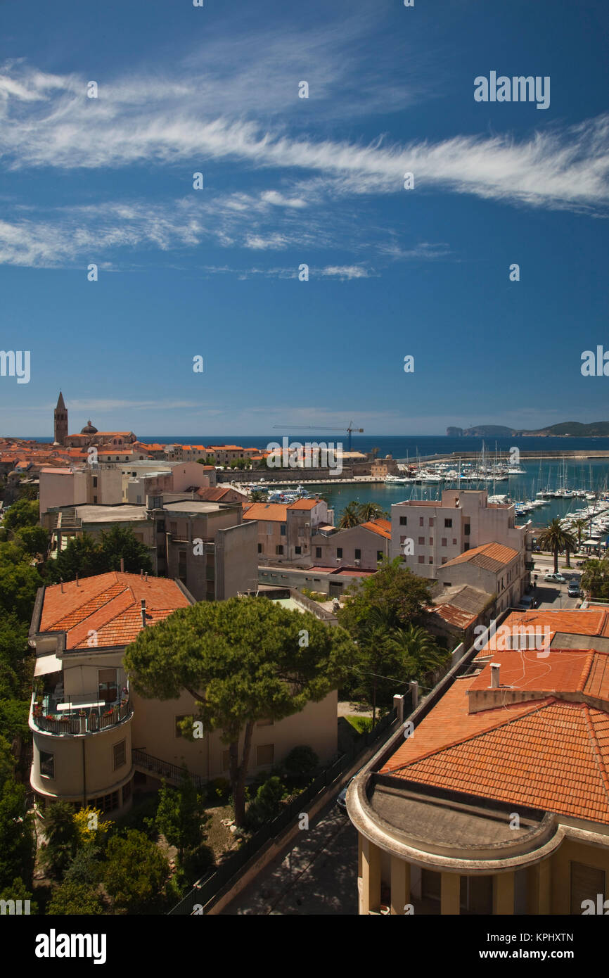 Italy, Sardinia, Alghero. Aerial view of marina area Stock Photo - Alamy