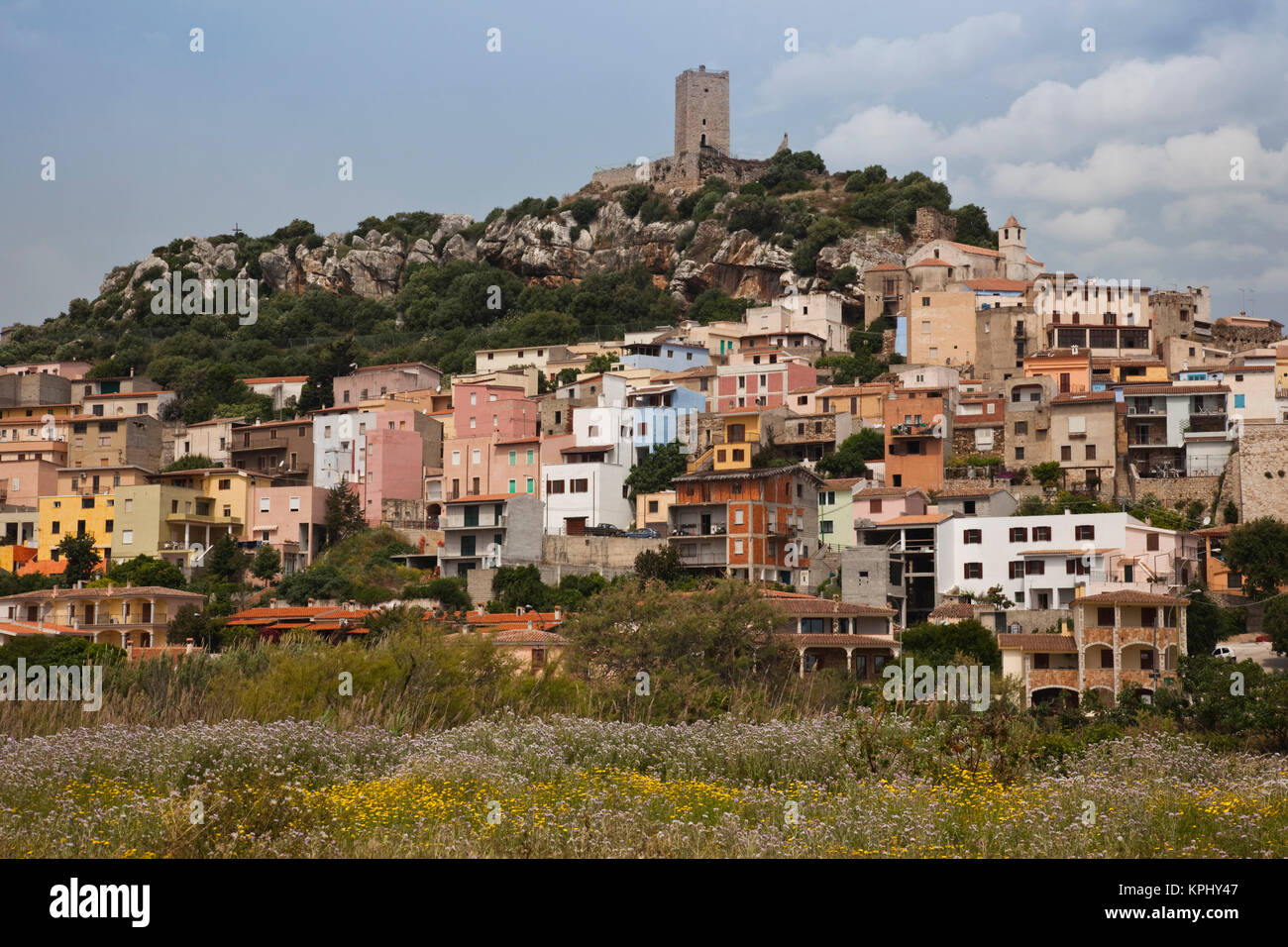 Italy, Sardinia, Posada. Medieval hill town Stock Photo - Alamy