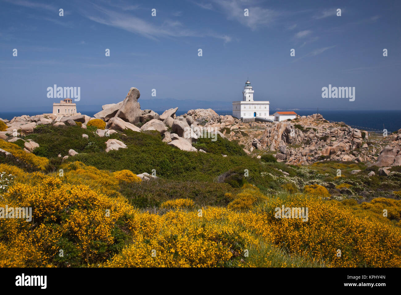 Italy, Sardinia, Santa Teresa Gallura. Capo Testa lighthouse Stock ...