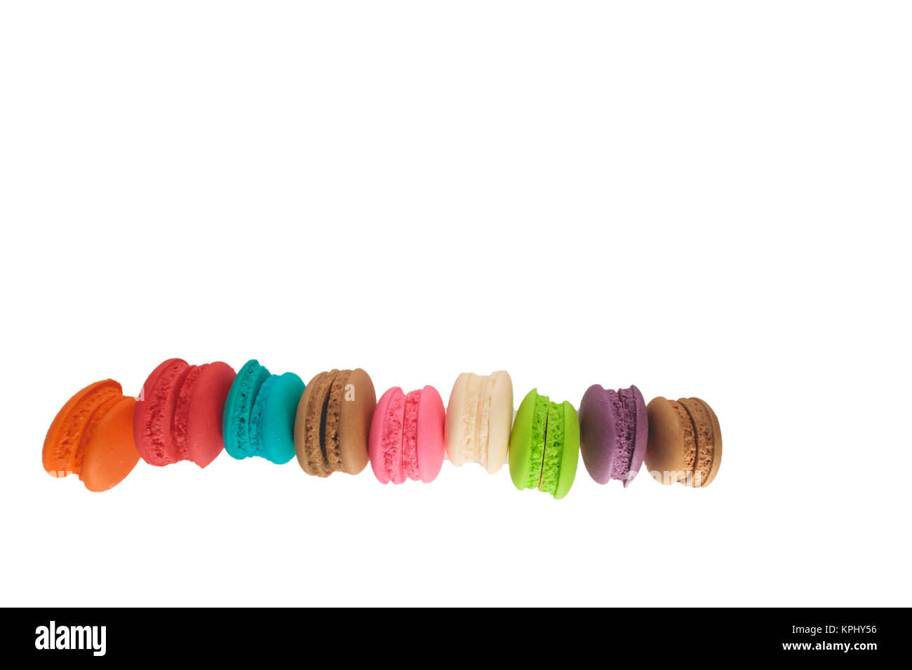 Colorful Macaron on white background Stock Photo - Alamy