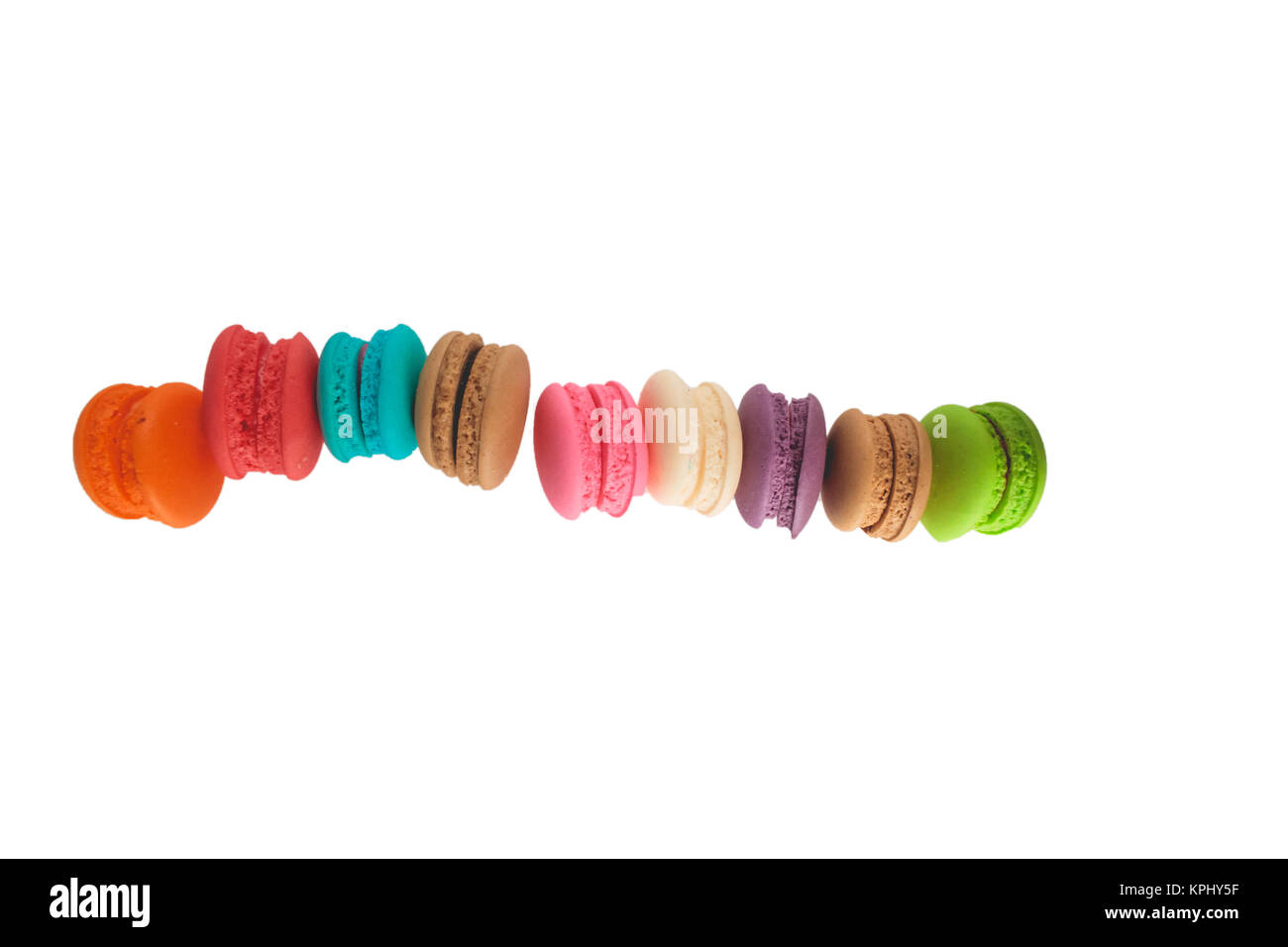 Colorful Macaron on white background Stock Photo - Alamy