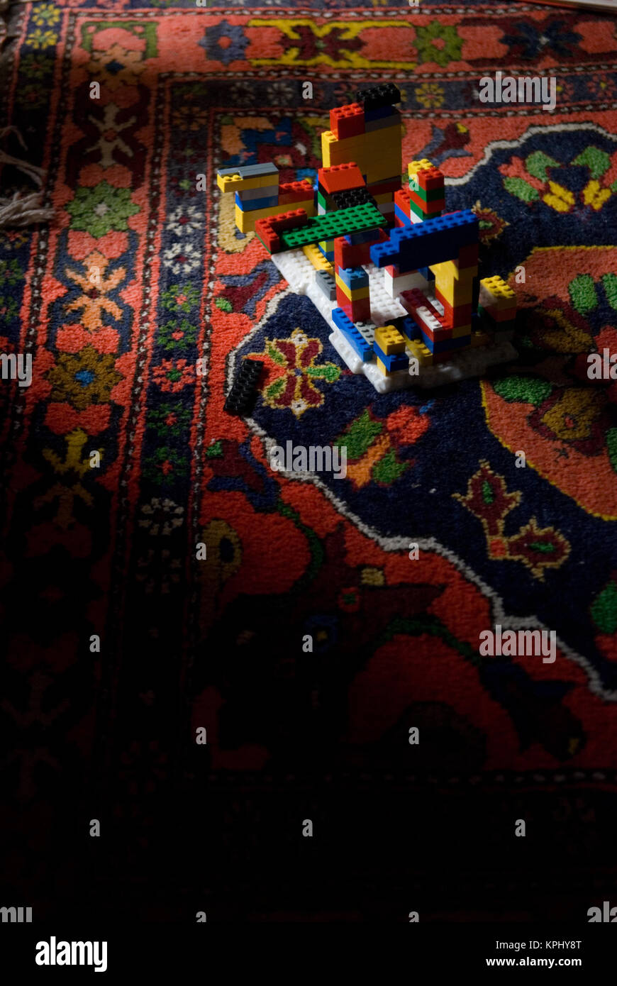 photo of lego construction on patterned colourful moroccan rug Stock ...