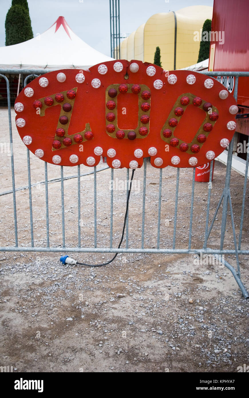 photo of unplugged old circus sign with the word 'Zoo' highlighted by ...