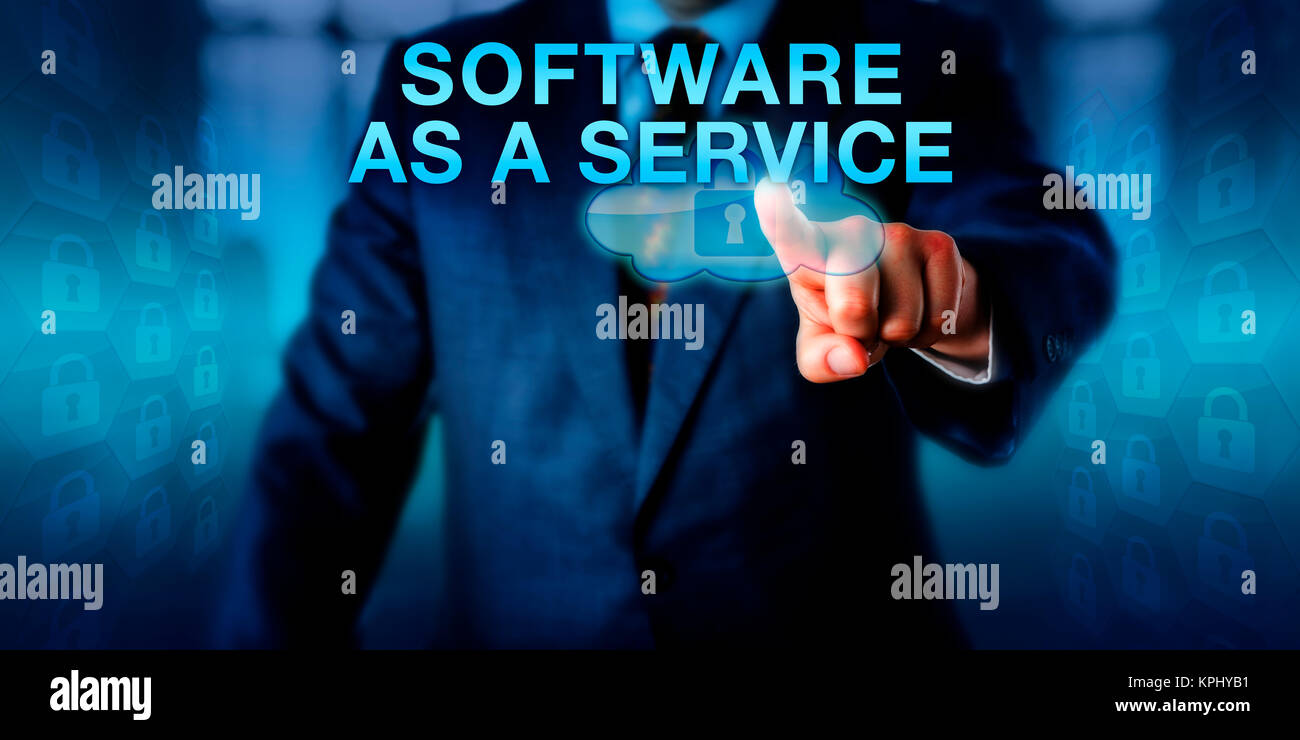 Corporate Client Touching SOFTWARE AS A SERVICE Stock Photo - Alamy