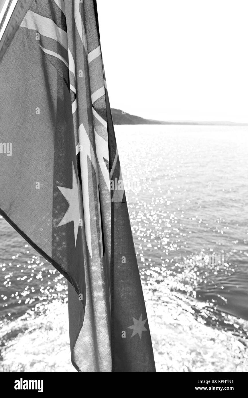in australia the navy flag in the wind Stock Photo - Alamy
