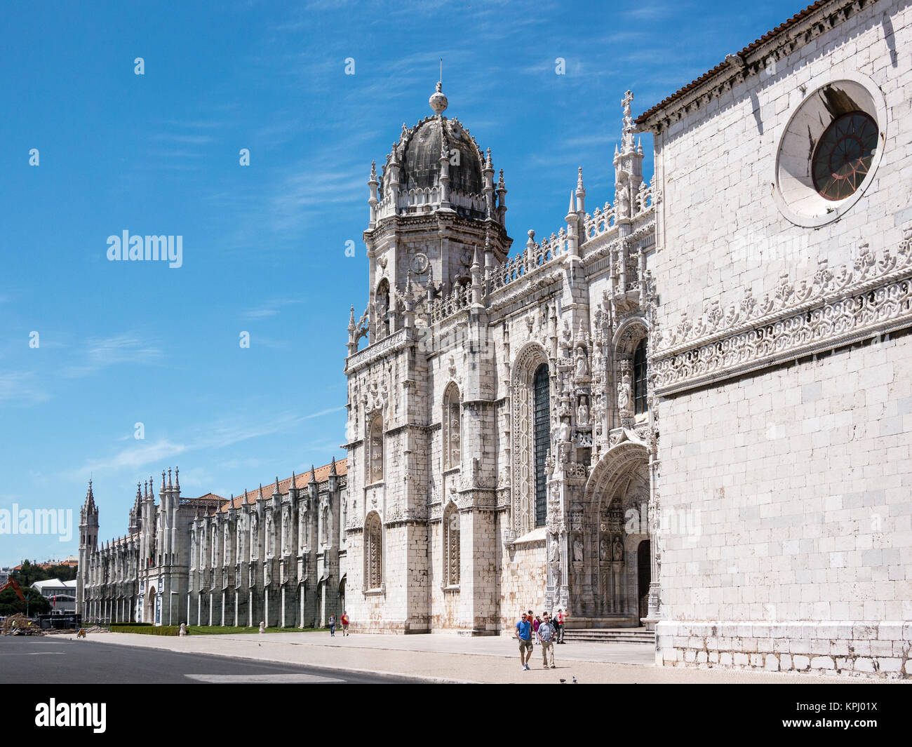 Belem, Portugal - April 28, 2014: Main facade of the Jeronimos ...