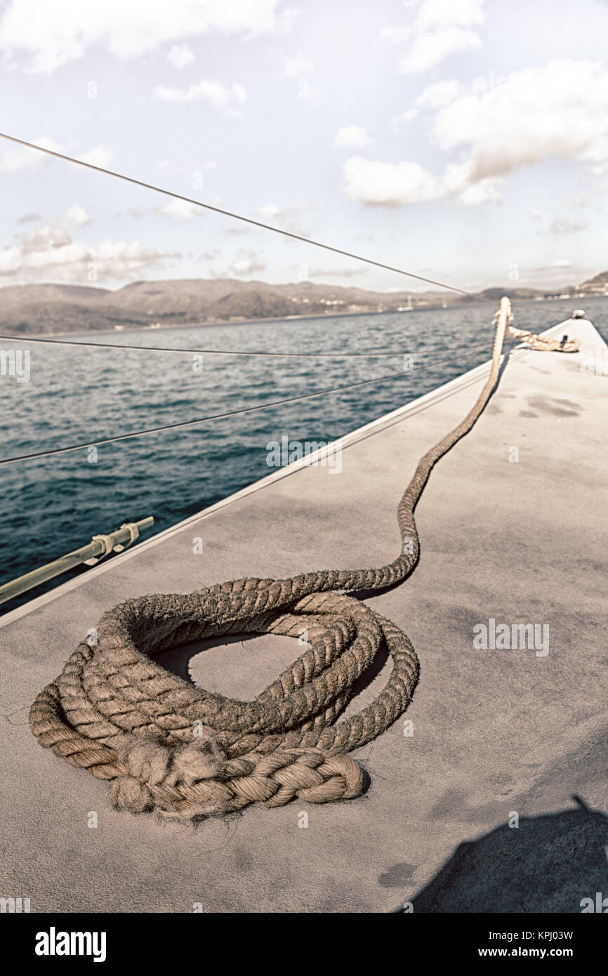 in australian catamaran a old rope in the sky like abstract concept ...