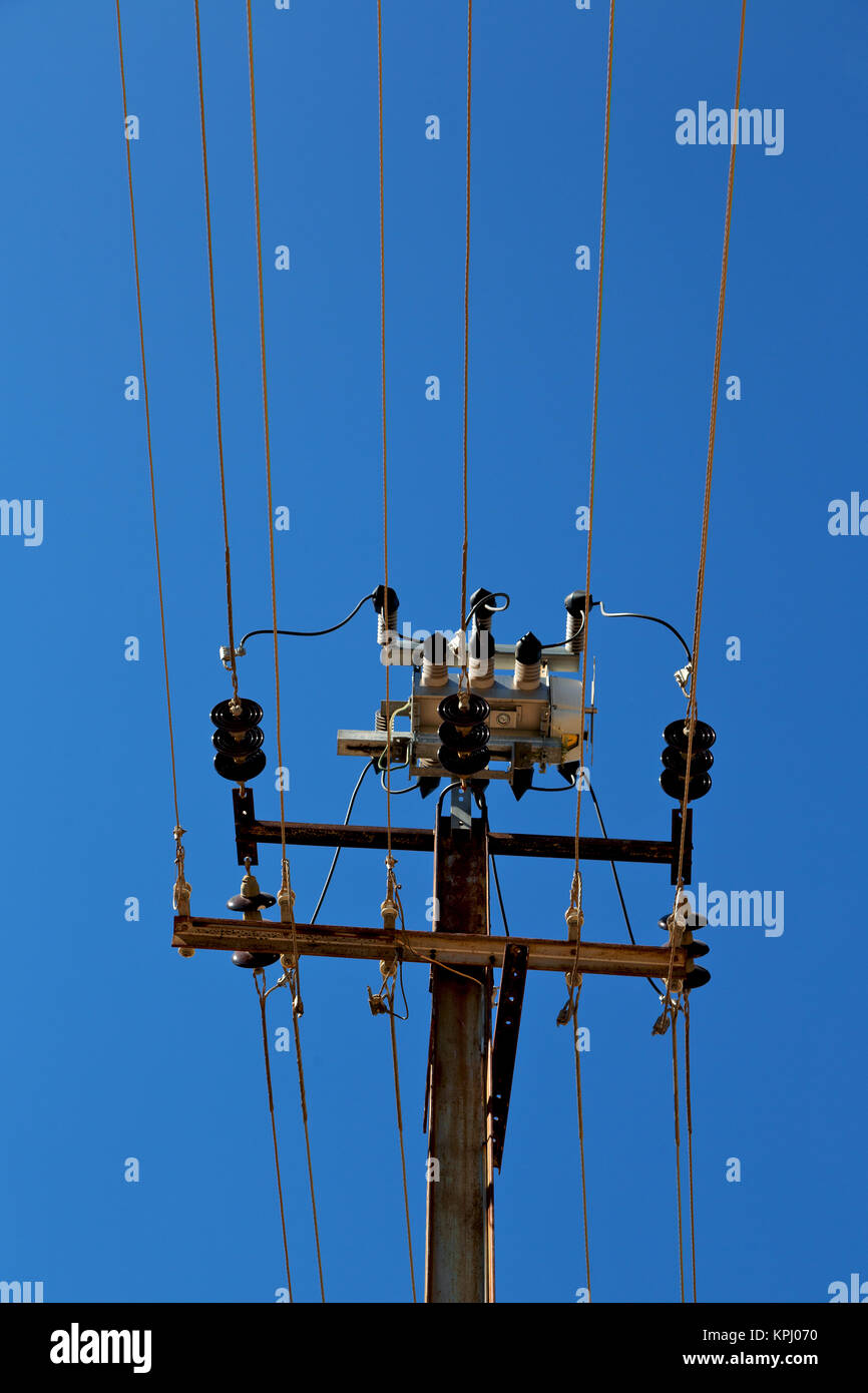 in australia the concept of power line with electrical pole in the ...