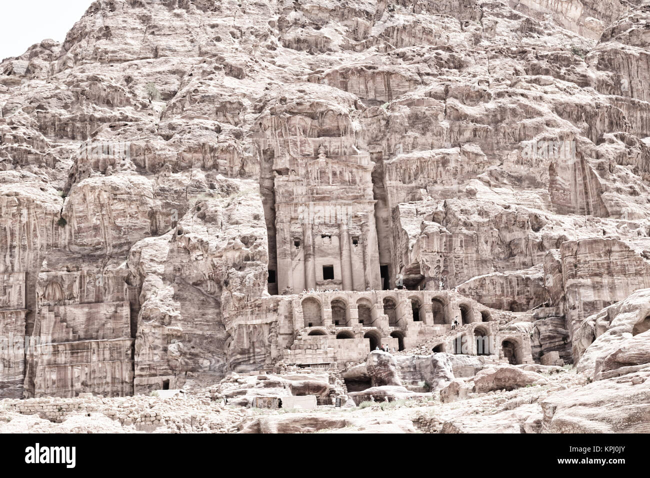 tomb in the antique site of petra in jordan the beautiful wonder of the ...