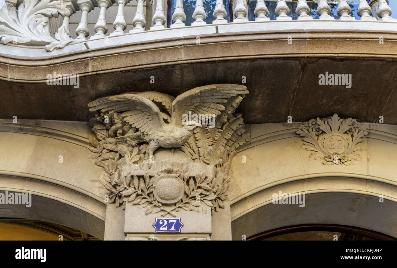 An old carved Stone Bird on Number 27 Stock Photo - Alamy
