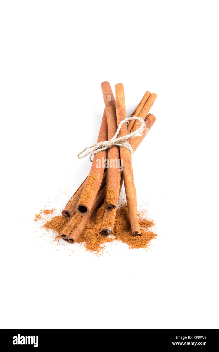 cinnamon sticks with powder Stock Photo - Alamy