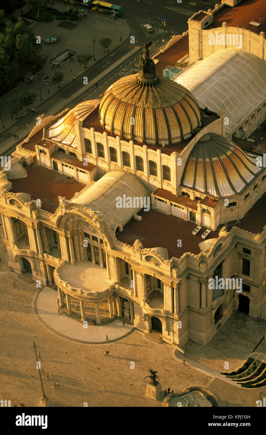 North America, Mexico, Mexico City, Palacio de Bellas Artes. Overhead ...