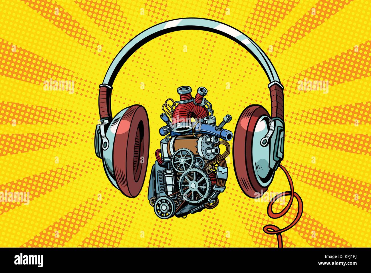 Listen to headphones Stock Vector Images - Alamy
