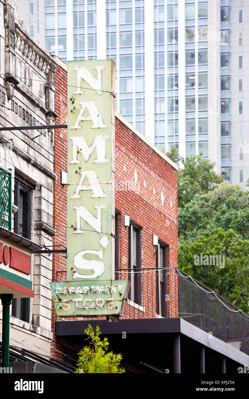 USA, Alabama, Mobile. Dauphin Street, old sign for Naman's store Stock ...