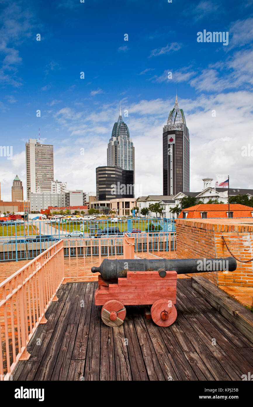 USA, Alabama, Mobile. Fort Conde, b.1711, and skyline Stock Photo - Alamy