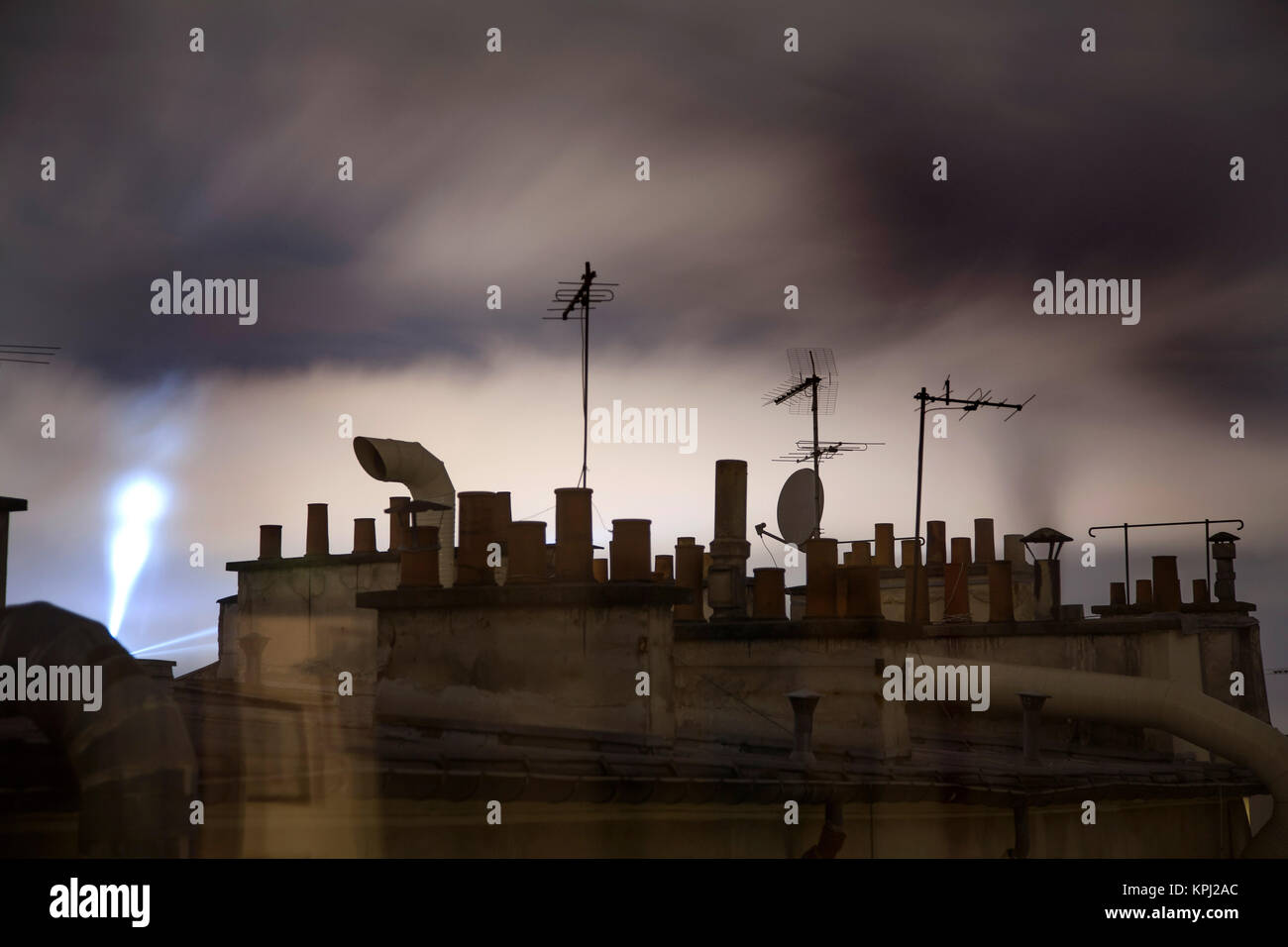 Night Sky Roof Chimney Paris High Resolution Stock Photography and ...