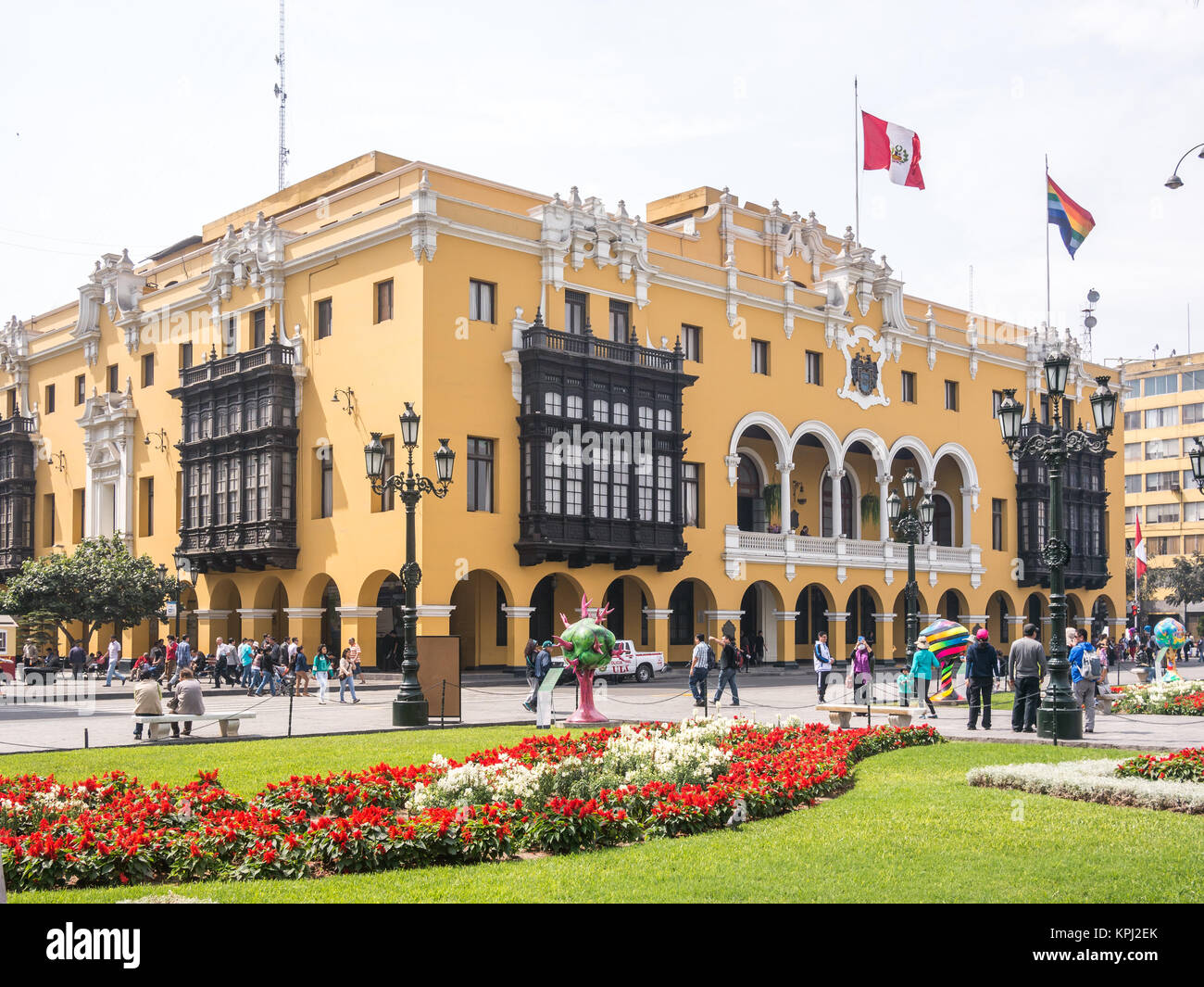 Lima, Peru - October 11, 2014 - In Lima, the Plaza de Armas (Main ...