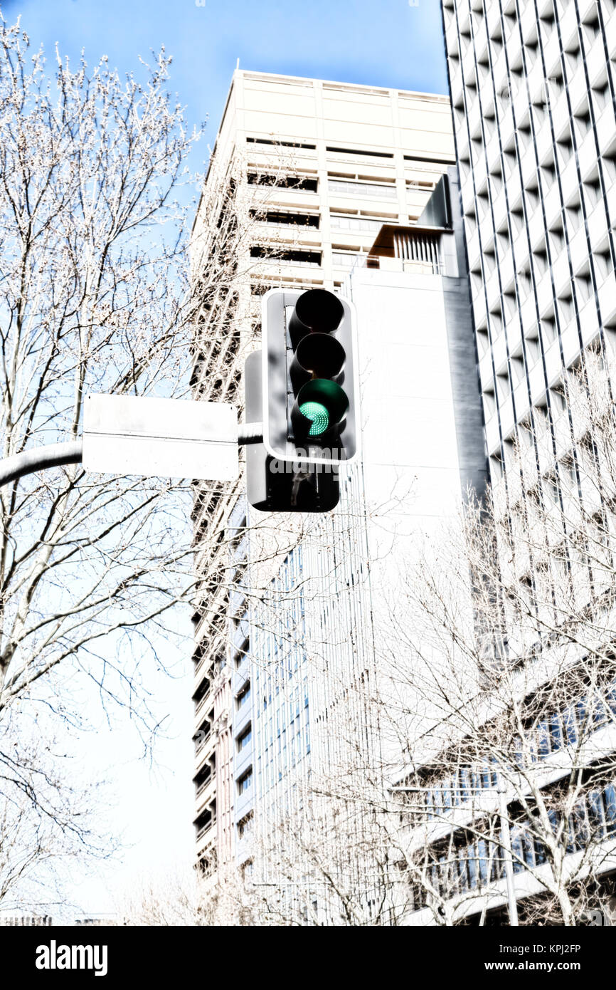 in australia sydney the traffic light and background of the city Stock ...