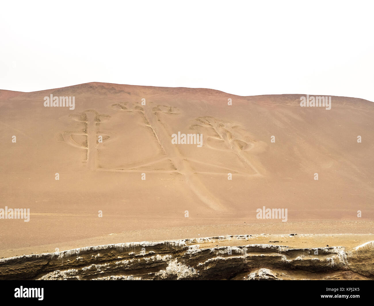 The incredible candelabra carved in the rock of the mountain in Paracas ...