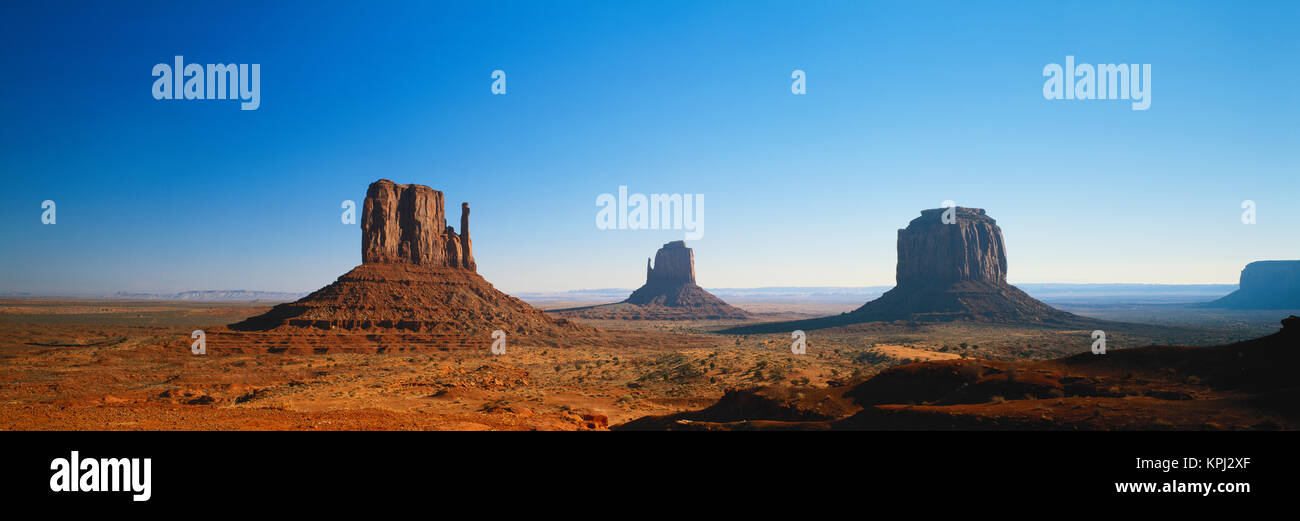 USA, Arizona, Monument Valley, East mitten and west mitten buttes Stock ...