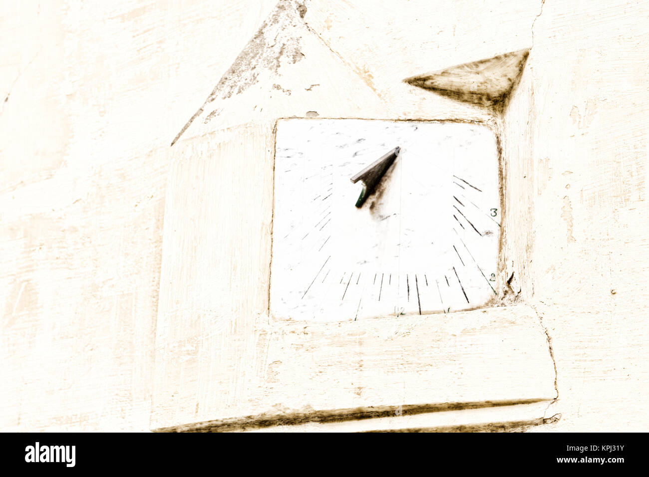 and the gnomon in the antique broken wall Stock Photo - Alamy