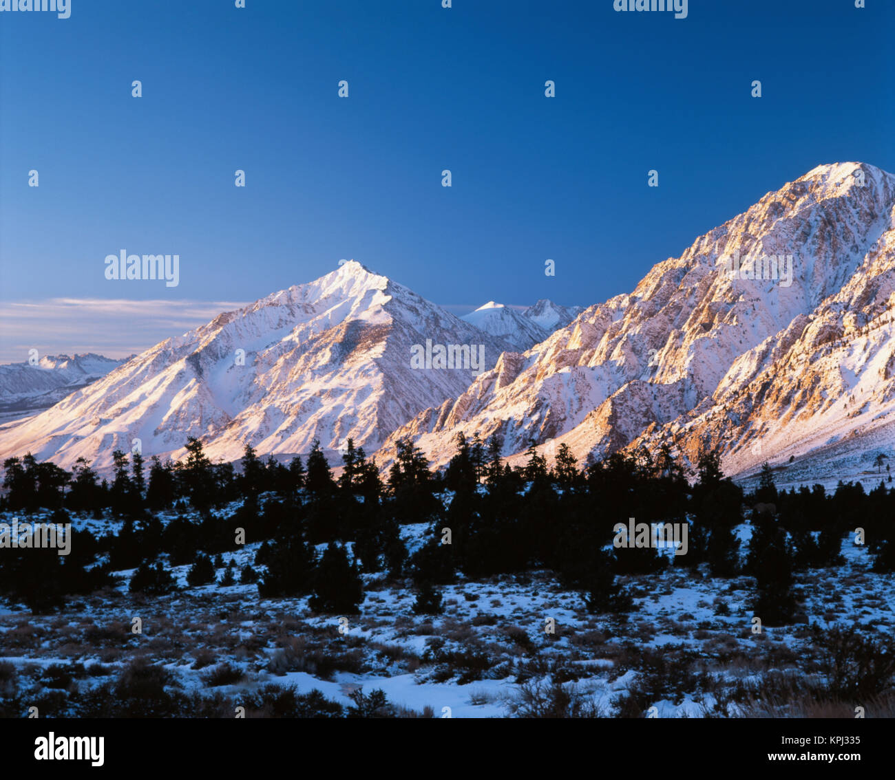 USA, California, Wheeler Crest and Mt. Tom with view of Sierra range ...