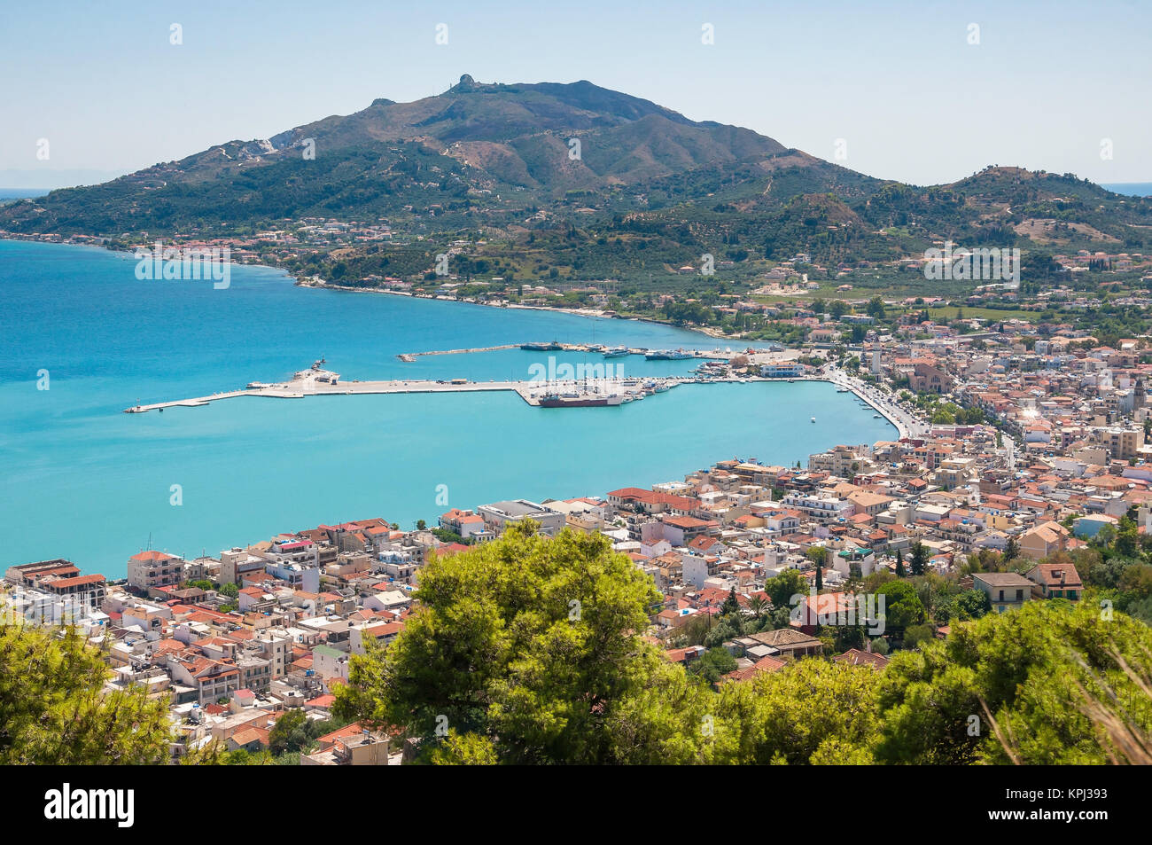 Aerial view of Zante town, capital city of Zakynthos, Greece Stock ...
